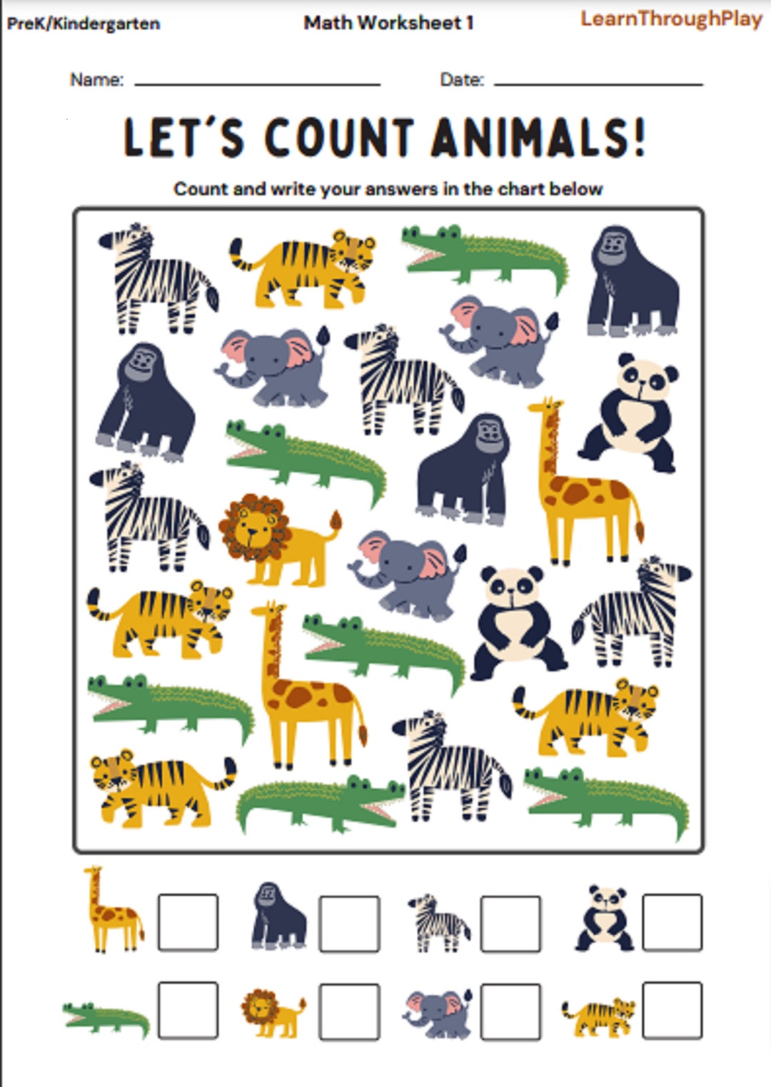 Count and Write Set of 2 Worksheets - Etsy