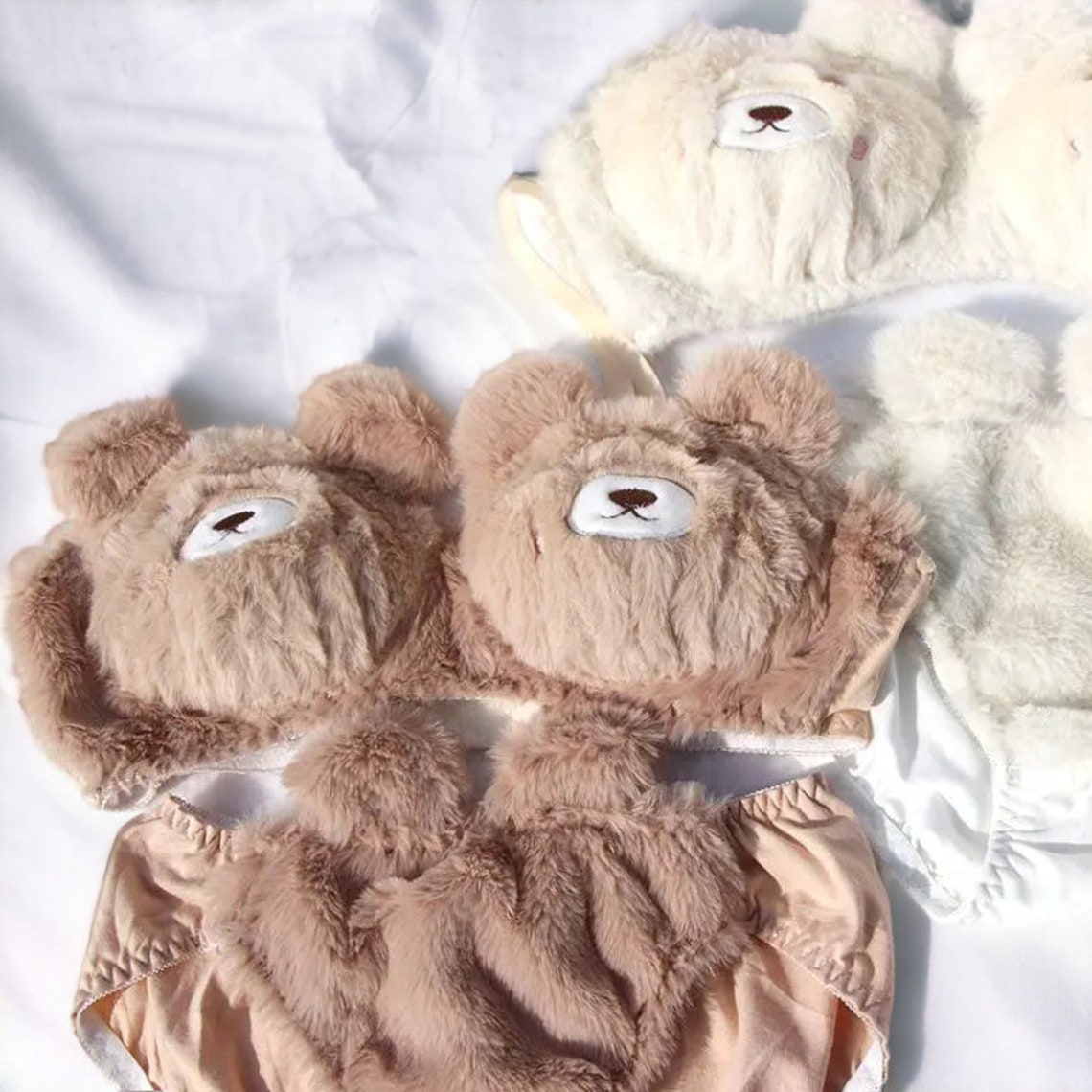 Winter Bra Panty Lingerie Set, Perfect Gift, Cute Teddy Embroidery ...