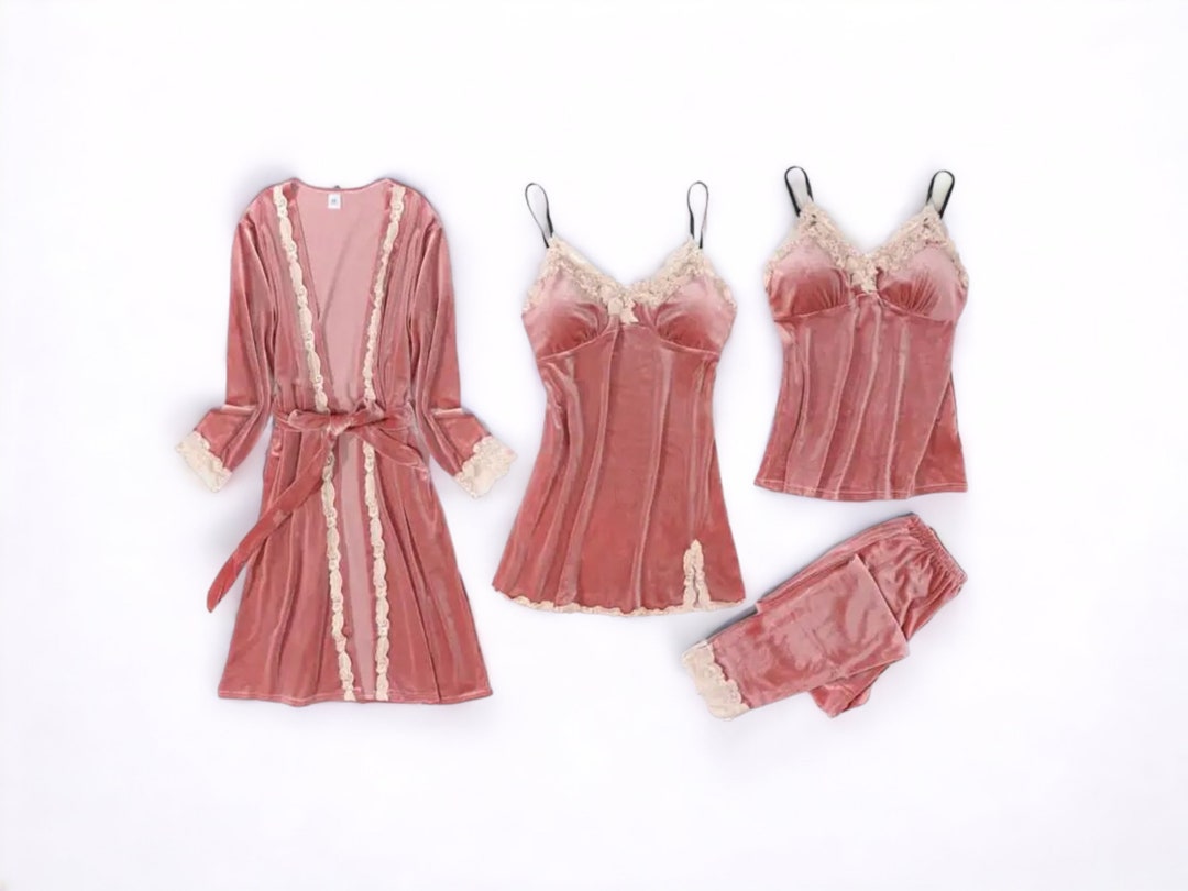 Cosy Lingerie Set for Winter Short Velvet Nightdress Velvet - Etsy