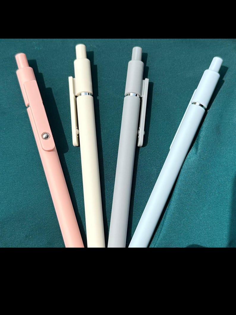 Personalized Gel Pen Set: Morandi Colors, Custom Pens With Dark ...