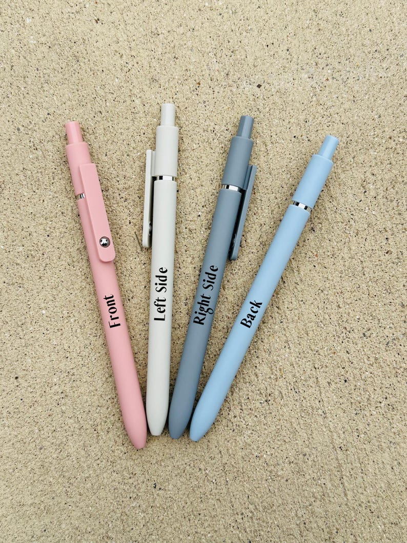 Personalized Gel Pen Set: Morandi Colors, Custom Pens With Dark ...