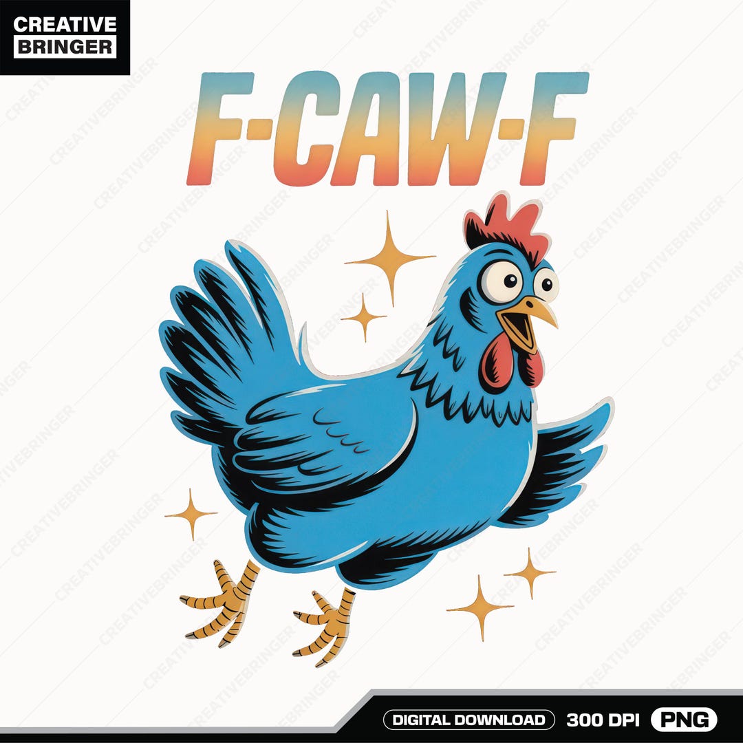Funny Blue Chicken Design PNG, Retro Chicken PNG, Trendy Chicken PNG ...