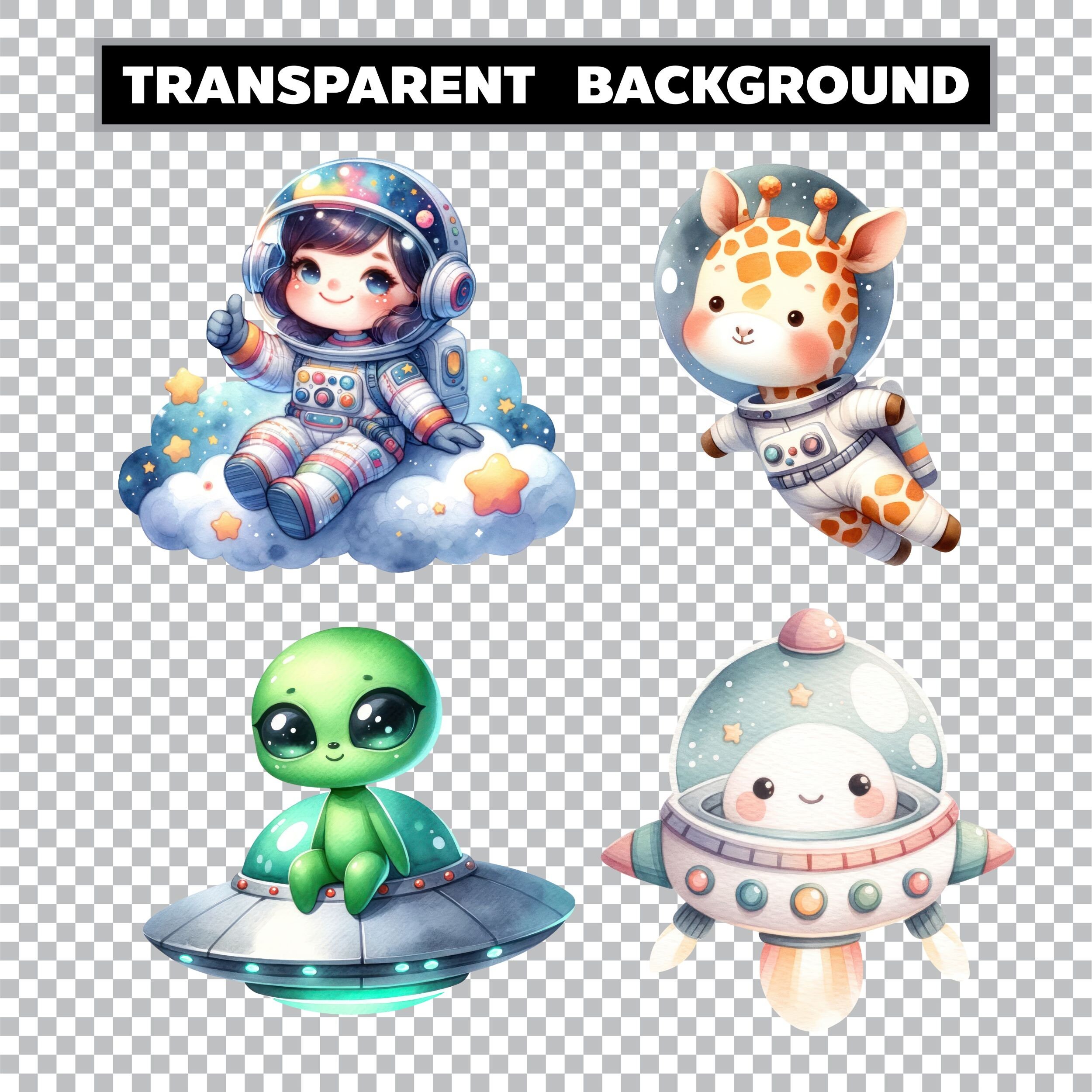 Cute Space Watercolor Clipart Bundle, Outer Space Clipart, Galaxy ...