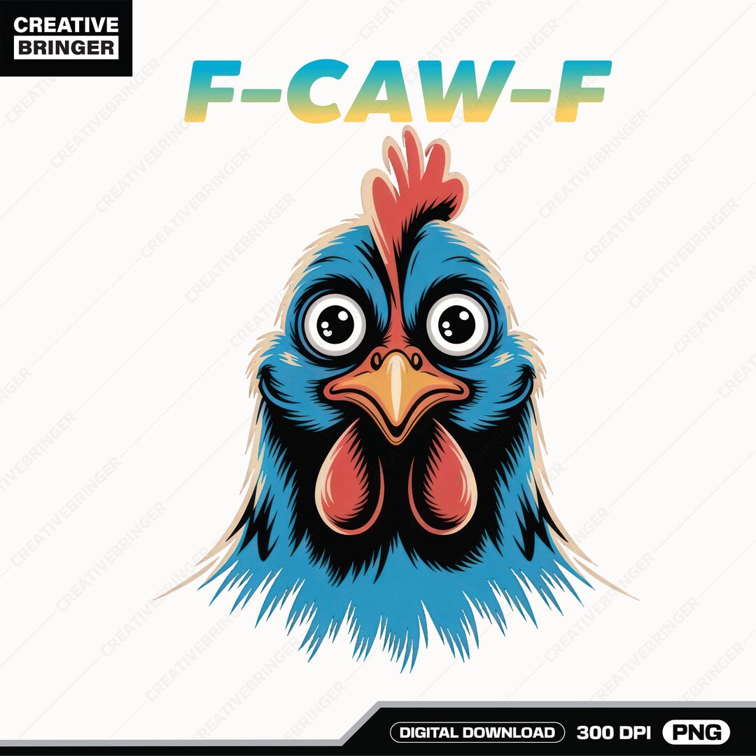 Funny Blue Chicken Design PNG, Retro Chicken PNG, Trendy Chicken PNG ...