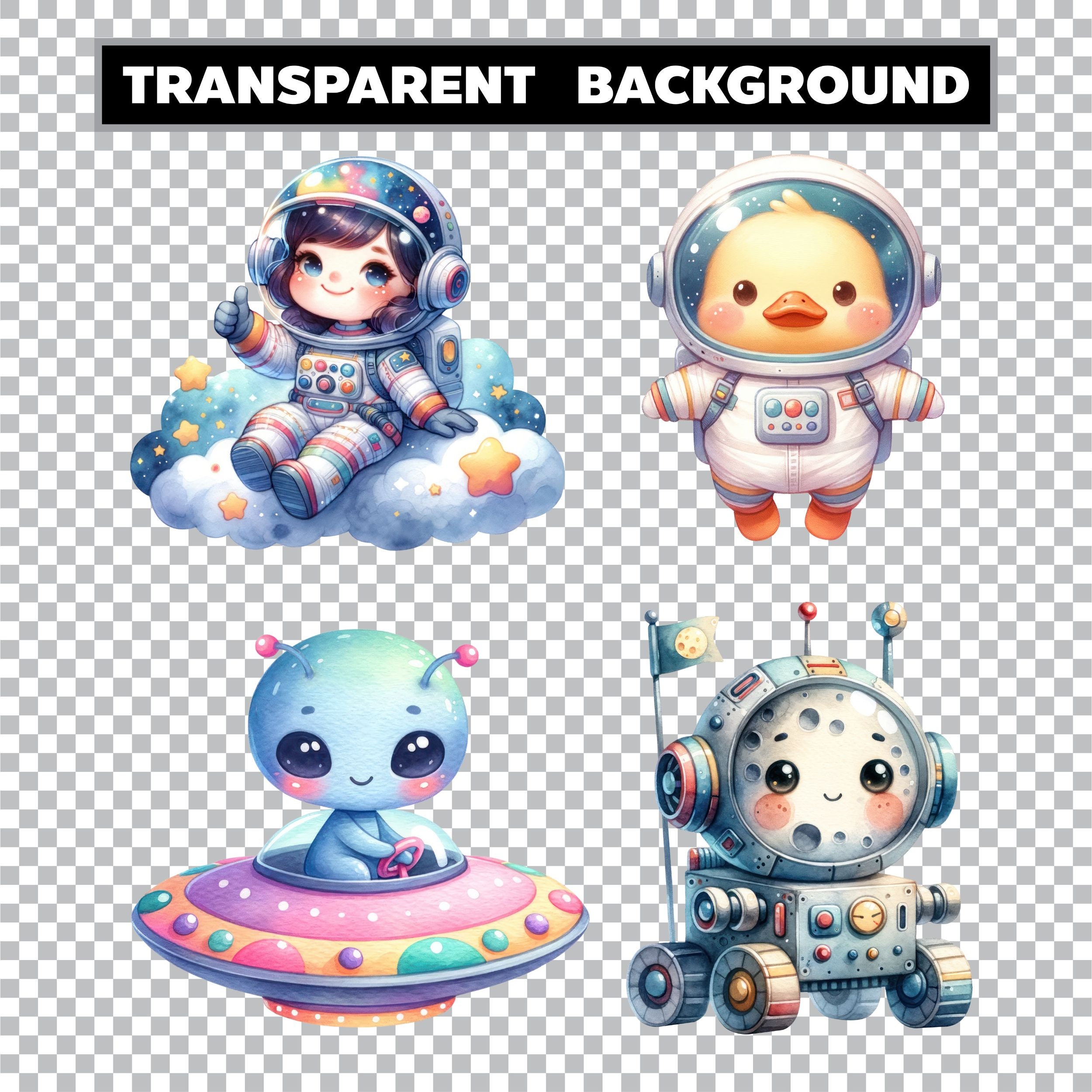 Cute Space Watercolor Clipart Bundle, Outer Space Clipart, Galaxy ...