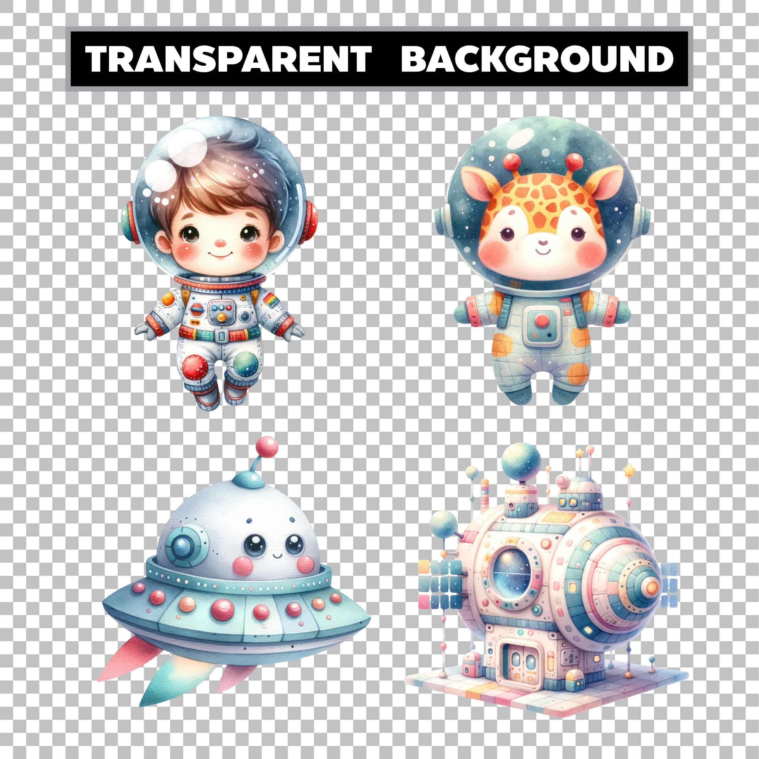 Cute Space Watercolor Clipart Bundle, Outer Space Clipart, Galaxy ...