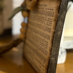 Unique Sheet Music Gift. Square Handmade Wooden Decoration. Perfect for ...