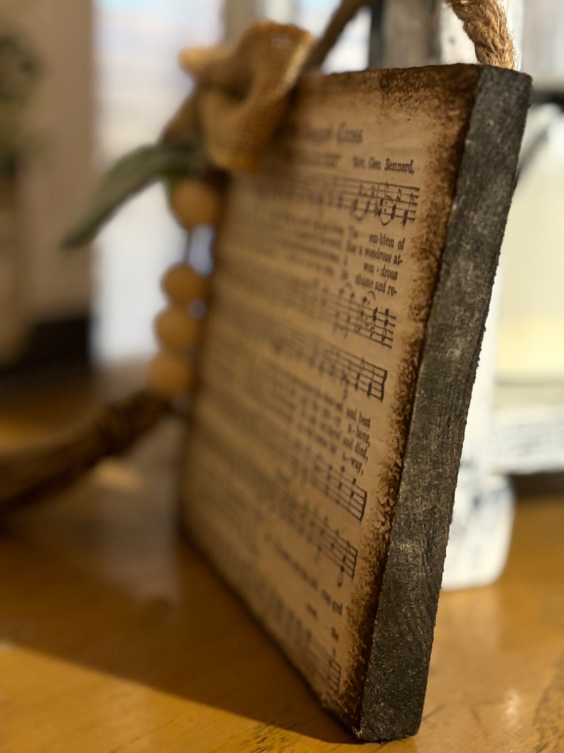 Unique Sheet Music Gift. Square Handmade Wooden Decoration. Perfect for ...