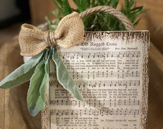 Unique Sheet Music Gift. Square Handmade Wooden Decoration. Perfect for ...