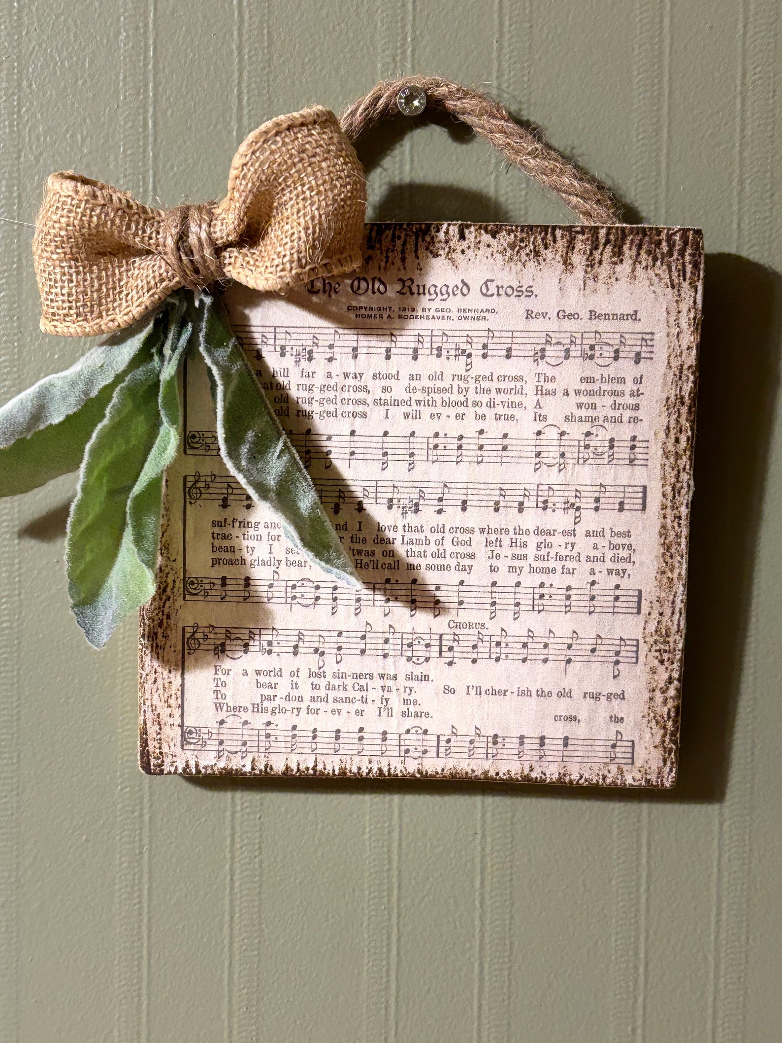 Unique Sheet Music Gift. Square Handmade Wooden Decoration. Perfect for ...
