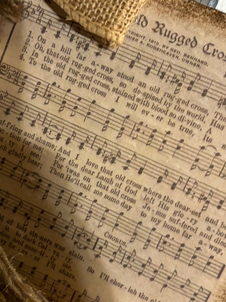 Unique Sheet Music Gift. Square Handmade Wooden Decoration. Perfect for ...