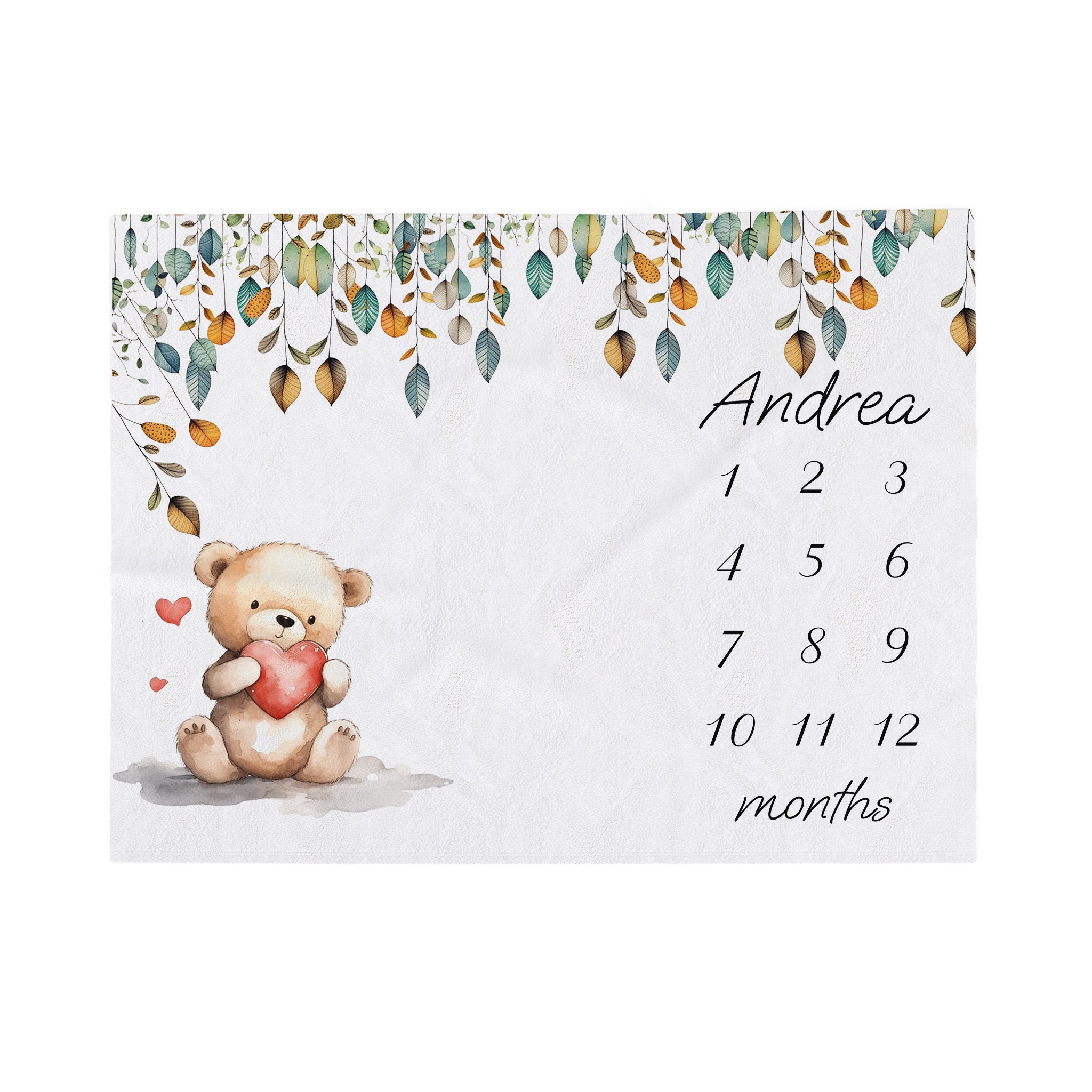 Teddy Bear Month Baby Blanket Babys Milestone Blanket Photo - Etsy