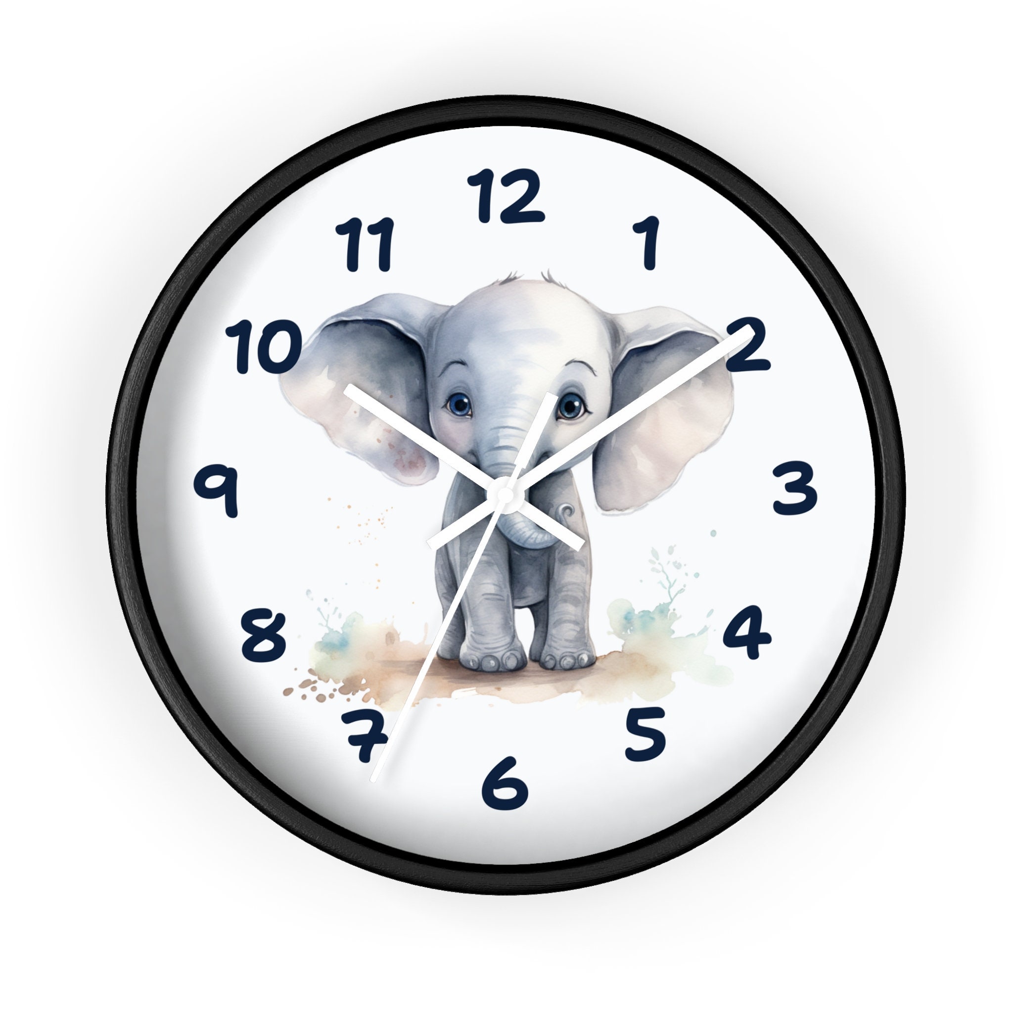 Elephant Nursery Clock, Nursery Wall Clock, Safari Nursery, Childrens ...