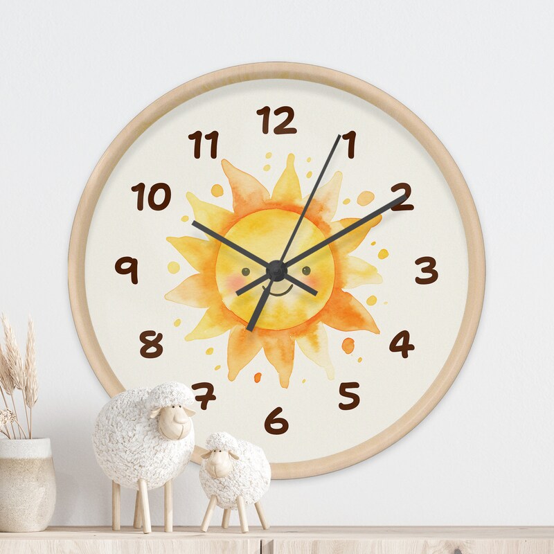 Sun Wall Clock - Etsy