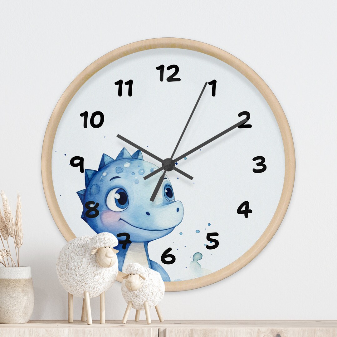 Cute Peakaboo Dinosaur Clock, Fun Dinosaur Wall Clocks, Gift for Kids ...