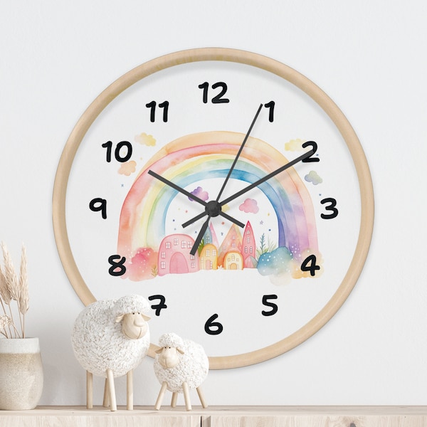 Rainbow Wall Clock - Etsy
