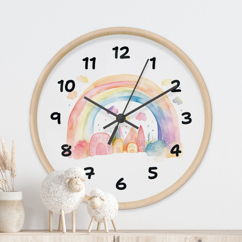 Rainbow Wall Clock - Etsy
