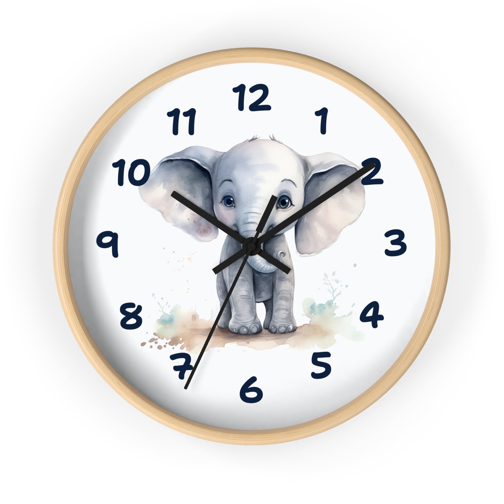 Elephant Nursery Clock, Nursery Wall Clock, Safari Nursery, Childrens ...