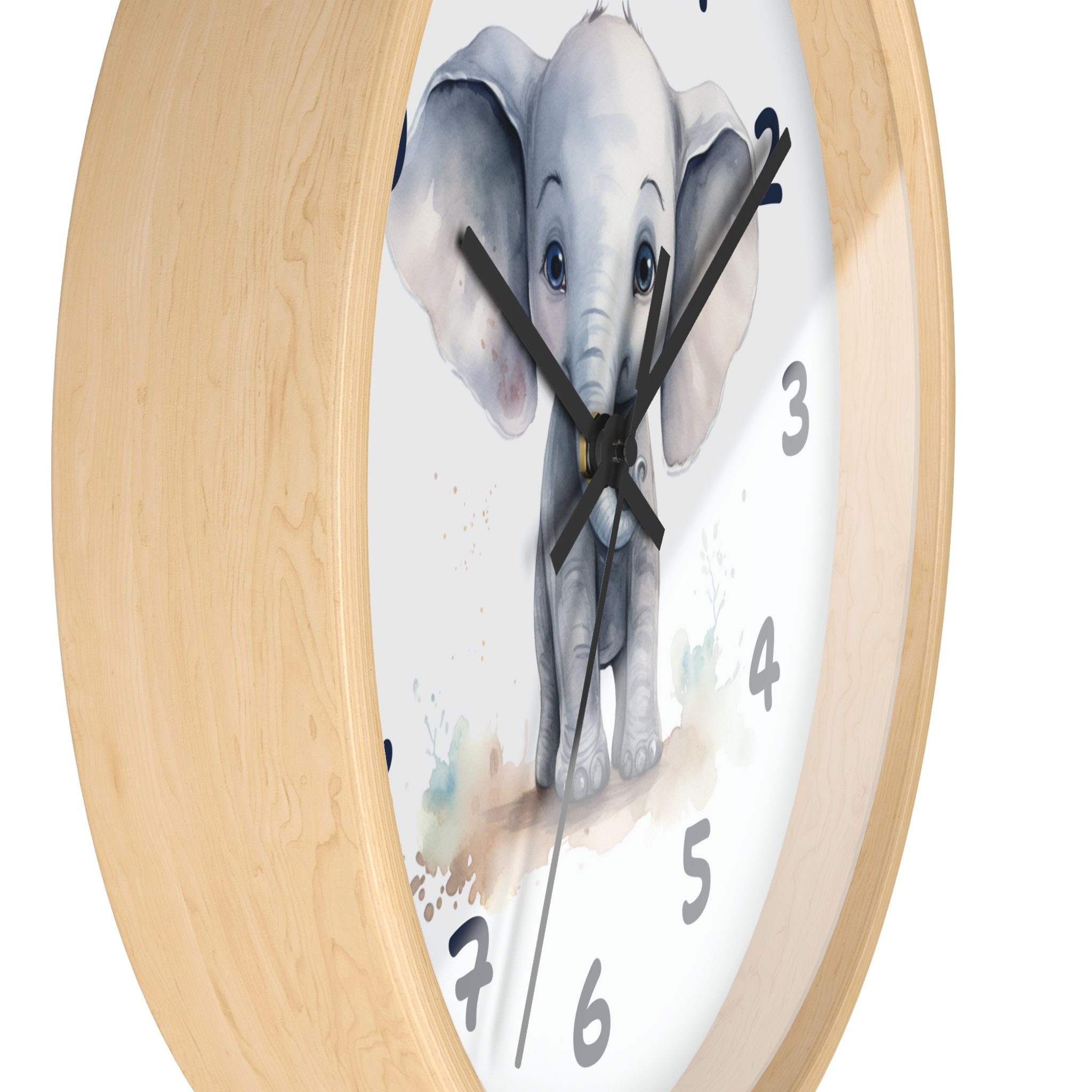 Elephant Nursery Clock, Nursery Wall Clock, Safari Nursery, Childrens ...