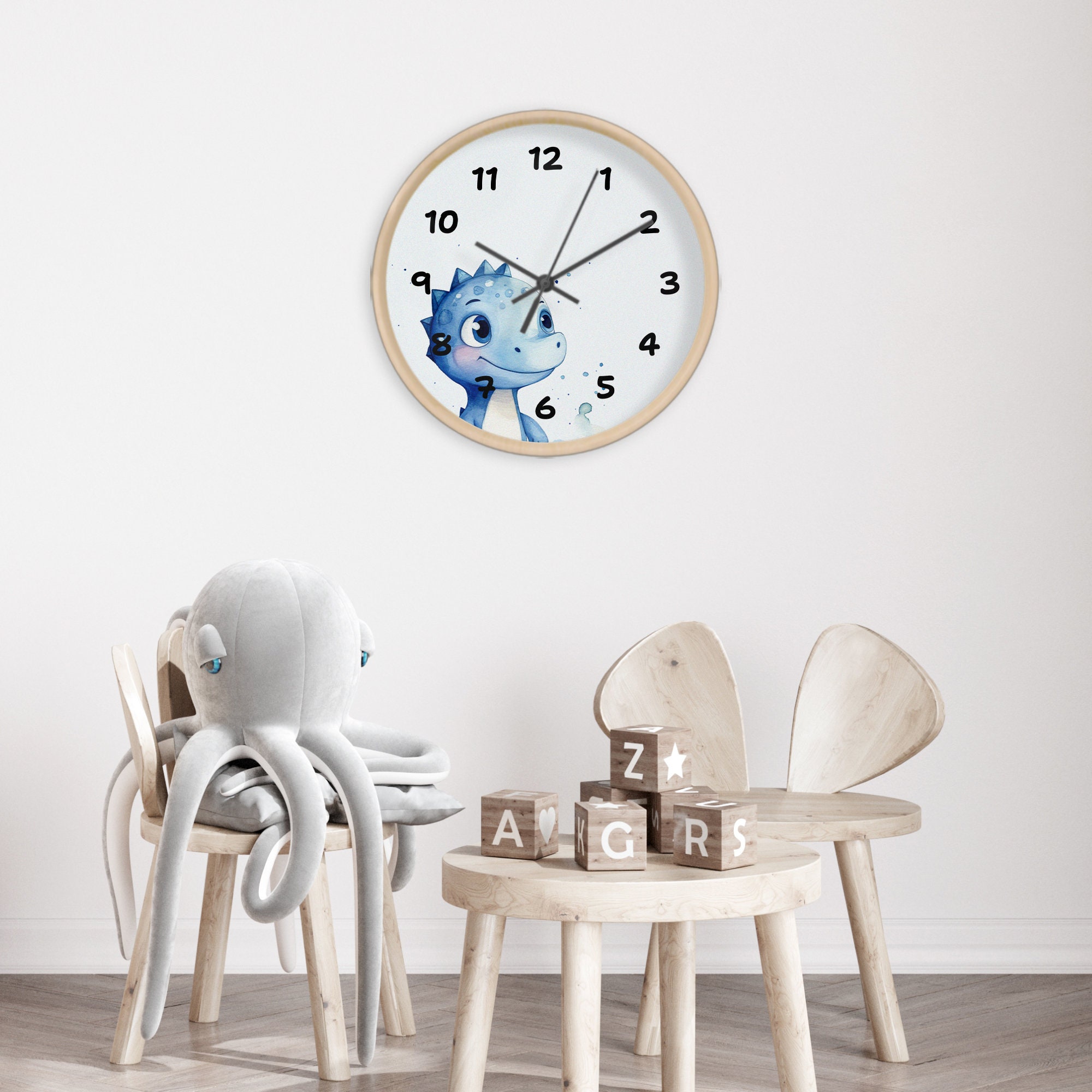 Cute Peakaboo Dinosaur Clock, Fun Dinosaur Wall Clocks, Gift for Kids ...