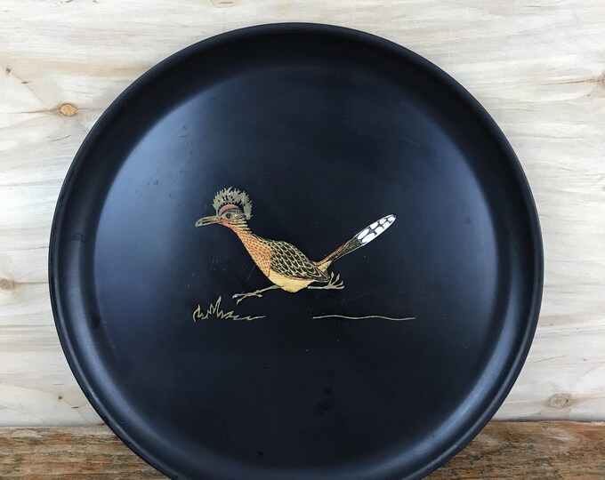 Couroc of Monterey Roadrunner Inlayed Resin Tray Dish EUC 10.5" - Etsy