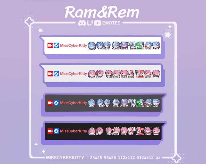 Twitch & Discord Custom Emote Pack | Twin Blue and Pink Cute Demon ...