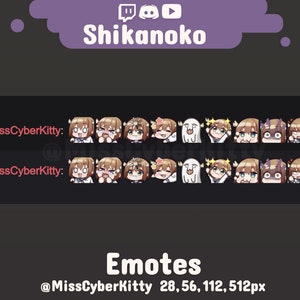 Twitch & Discord Custom Emote Pack | School Girl Deer God Nokotan (9 ...