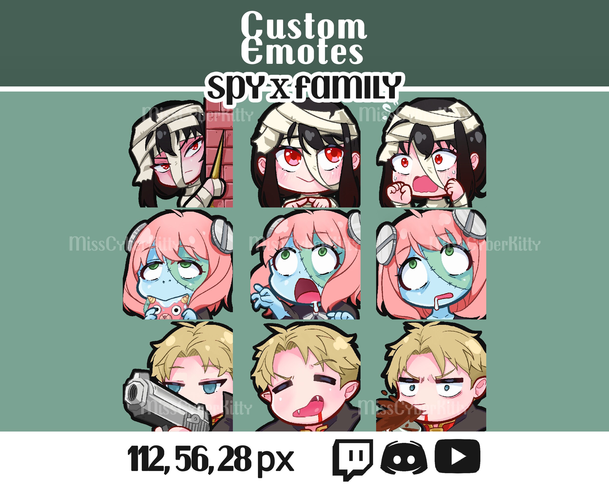 Halloween Twitch & Discord Custom Emote Pack | Trick or Treat Spy ...