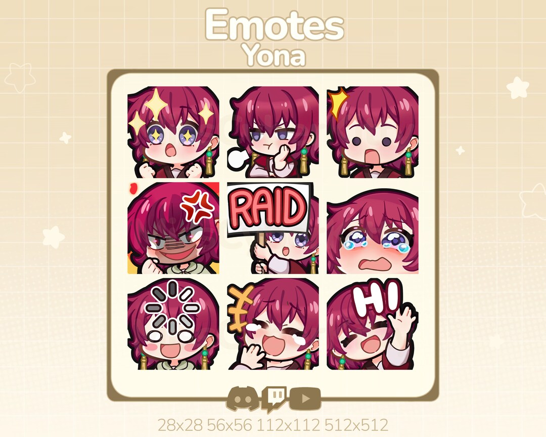 Twitch & Discord Custom Emote Pack Brave Red-haired Princess 9 ...