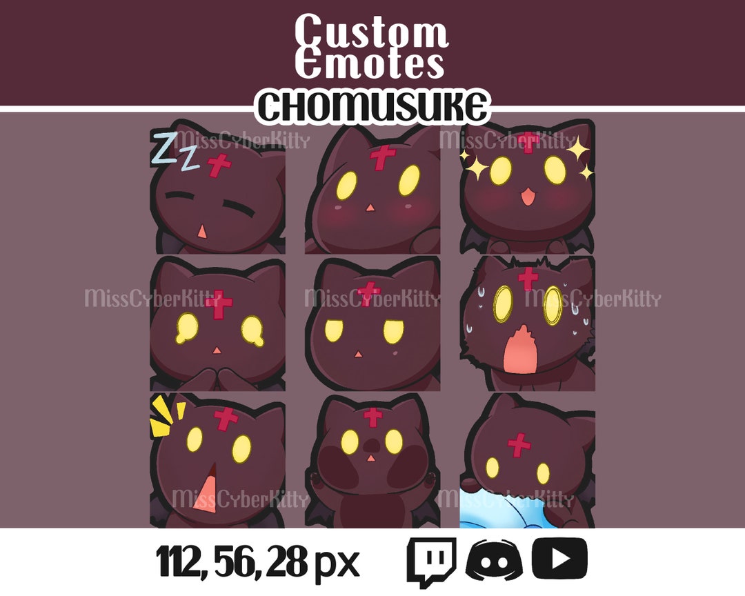 Twitch & Discord Emote Pack Dark God Monster Wolbach Familiar Anime Cat ...