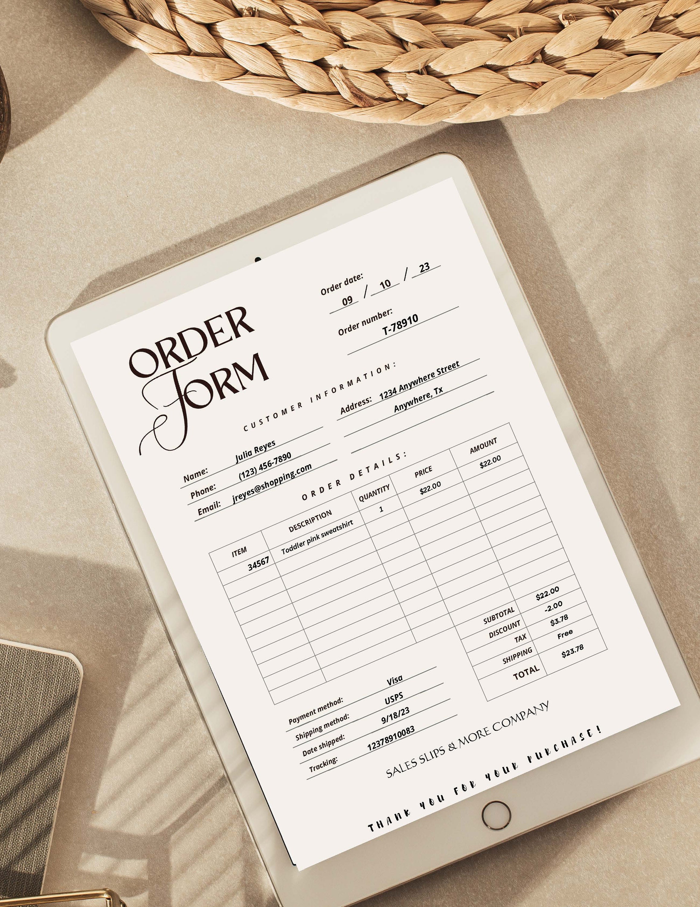 Editable Order Forms - Etsy