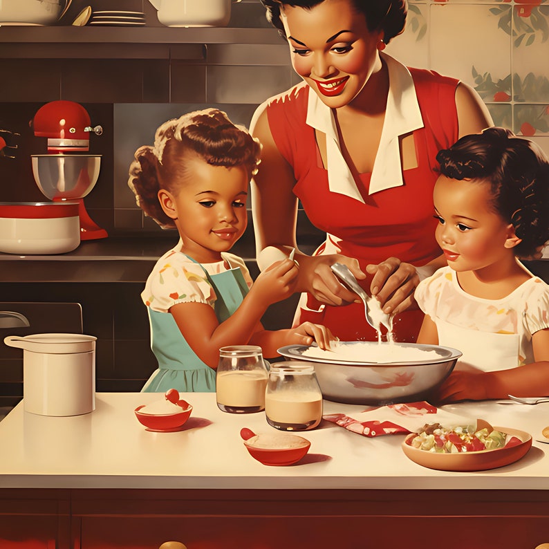 Baking With Mom in the 50s - African American - (version 001) - Etsy