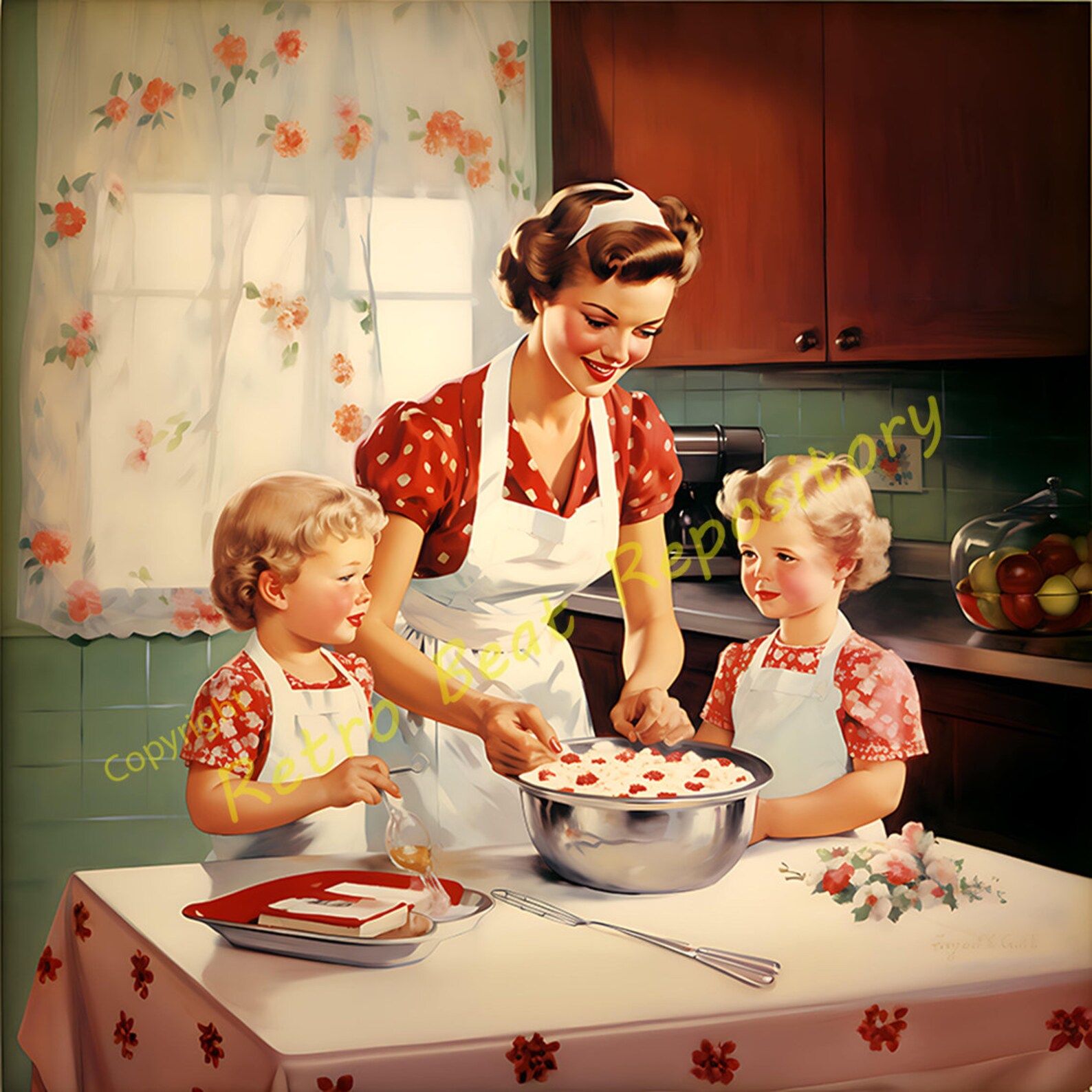 Baking With Mom in the 50s - (version 001) - Etsy