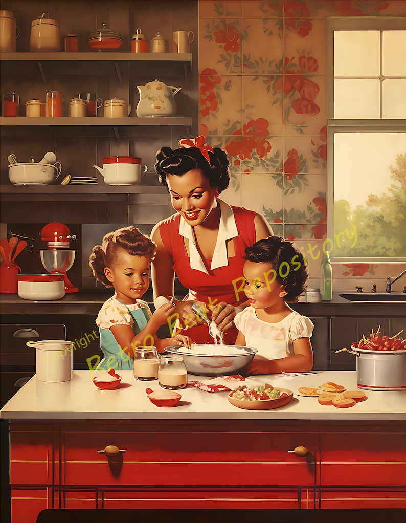 Baking With Mom in the 50s - African American - (version 001) - Etsy