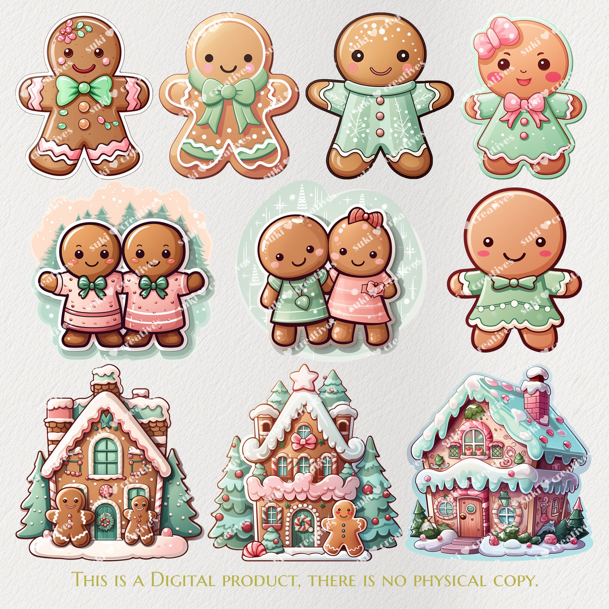 Gingerbread Clipart | 22 Designs - PNG Transparent Background | Card ...