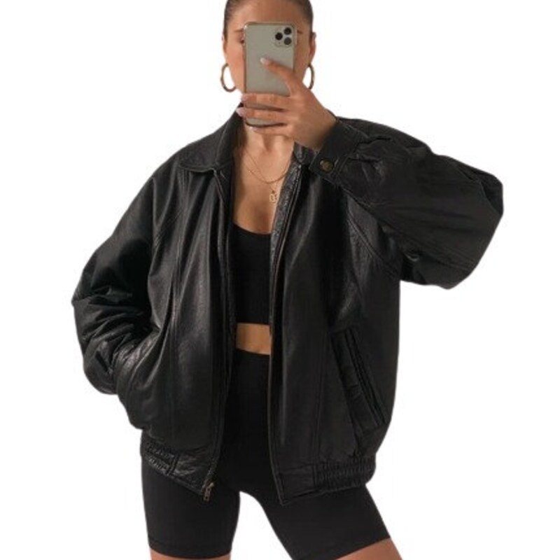 Leather Baggy Jacket - Etsy