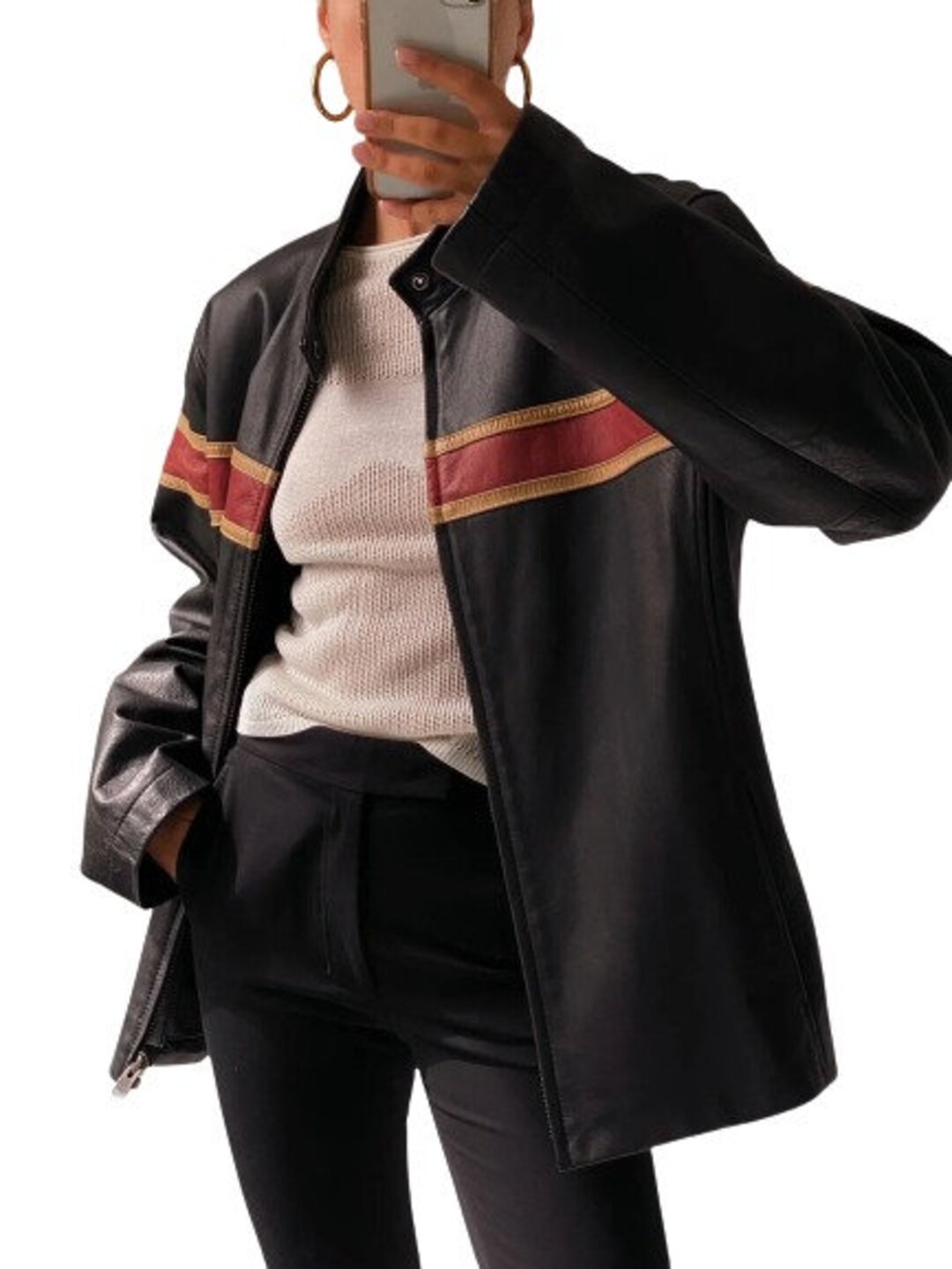 Vintage Women Borders Handmade Leather Jacket Black Soft, Jacket ...