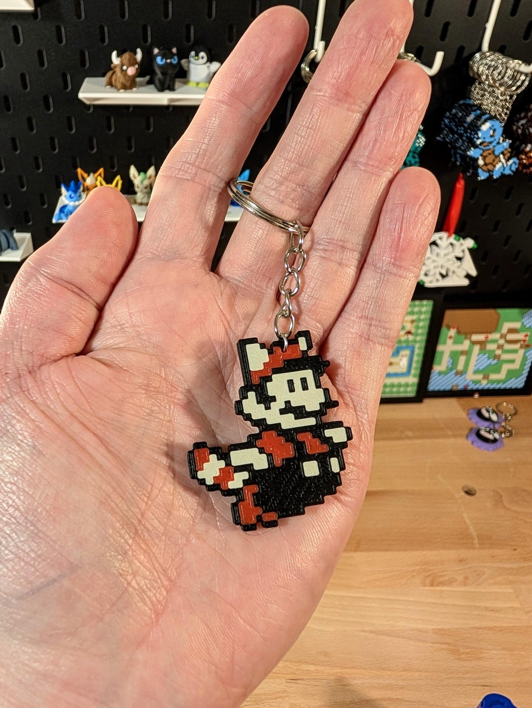 Super Mario 3 Tanooki Mario Keychain 5cm Multicolor PLA, Collectible ...