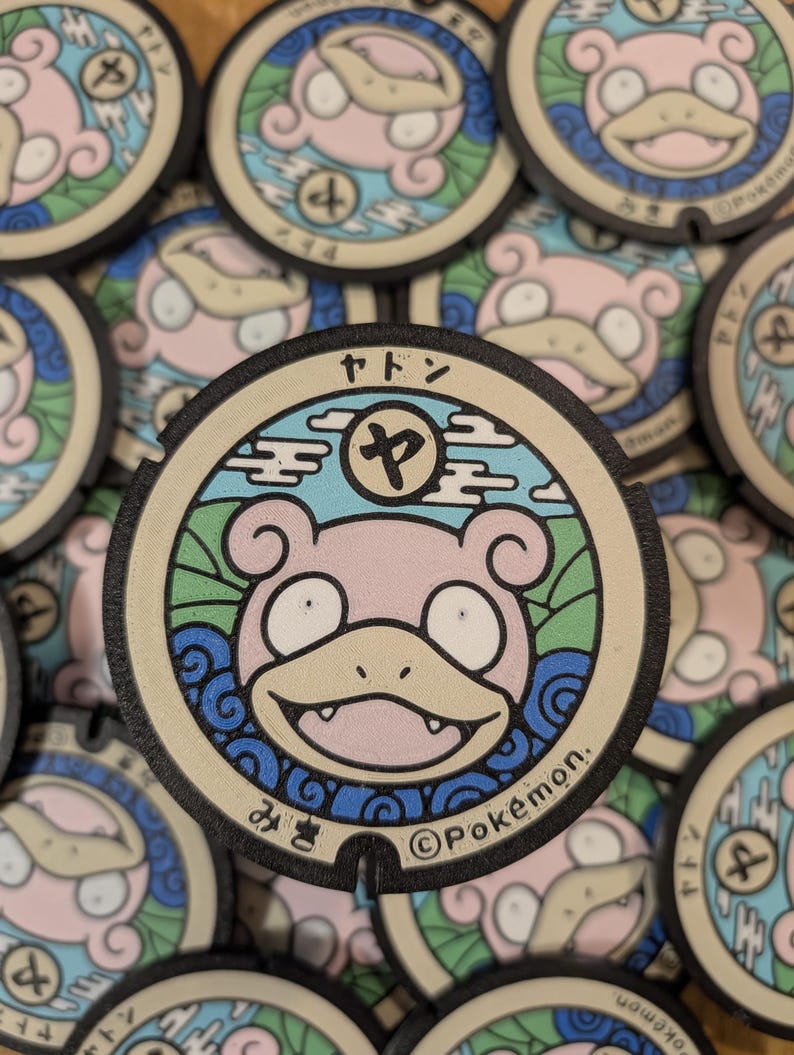 Pokémon Manhole Cover Coaster Set 6 – Slowpoke & Pichu Cleffa Igglybuff ...