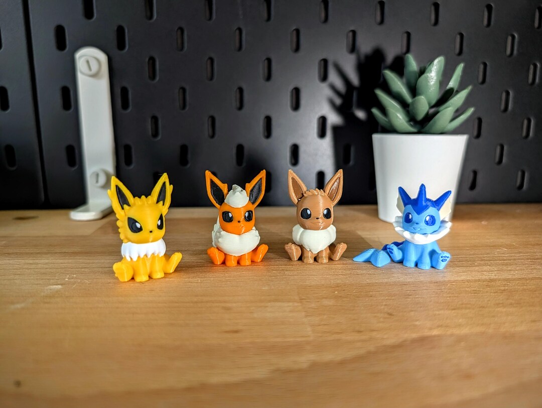 Cute Mini Chibi Gen 1 Eeveelution Set | Pokémon Eevee, Flareon ...