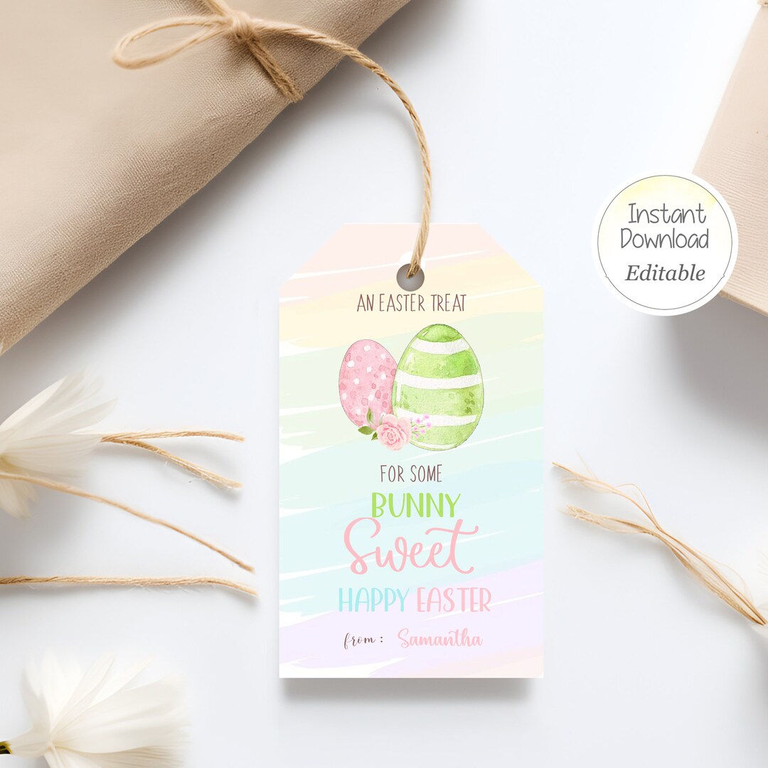 Editable Easter Favor Tag Some Bunny Sweet Treat Favor Tag Digital ...