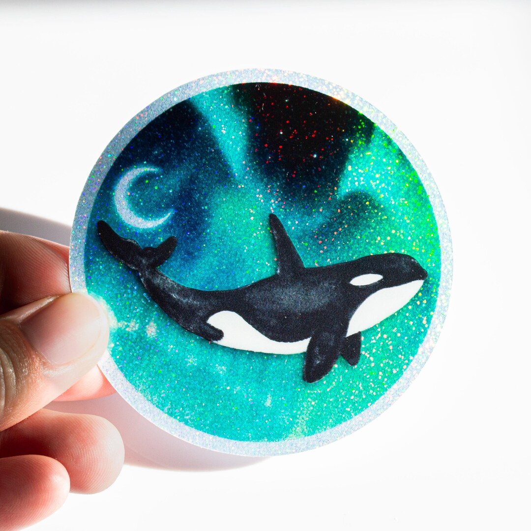 Orca Whale Vinyl Sticker, Killer Whale Sticker, Cute Die Cut Stickers ...