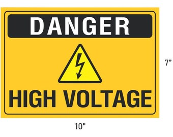 Danger Caution Oxygen Cylinder Yellow Notice Sign Self Adhesive Gloss ...