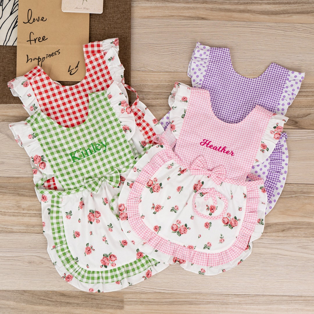 Personalized Apron for Kids, Custom Embroidery Toddler Bibs, Cooking ...