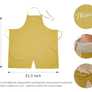 Custom Aprons for Women, Personalized Embroidery Apron, Ladies Apron, Pottery Apron With Split ...