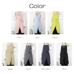 Custom Aprons for Women, Personalized Embroidery Apron, Ladies Apron, Pottery Apron With Split ...