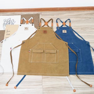 Personalized Canvas Apron for Men: Cooking Apron With Pocket, Workshop ...