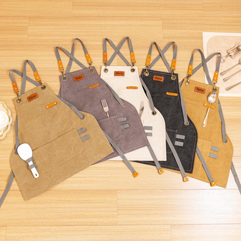 Canvas Apron for Kids, Personalized Child Cooking Apron With Adjustable ...