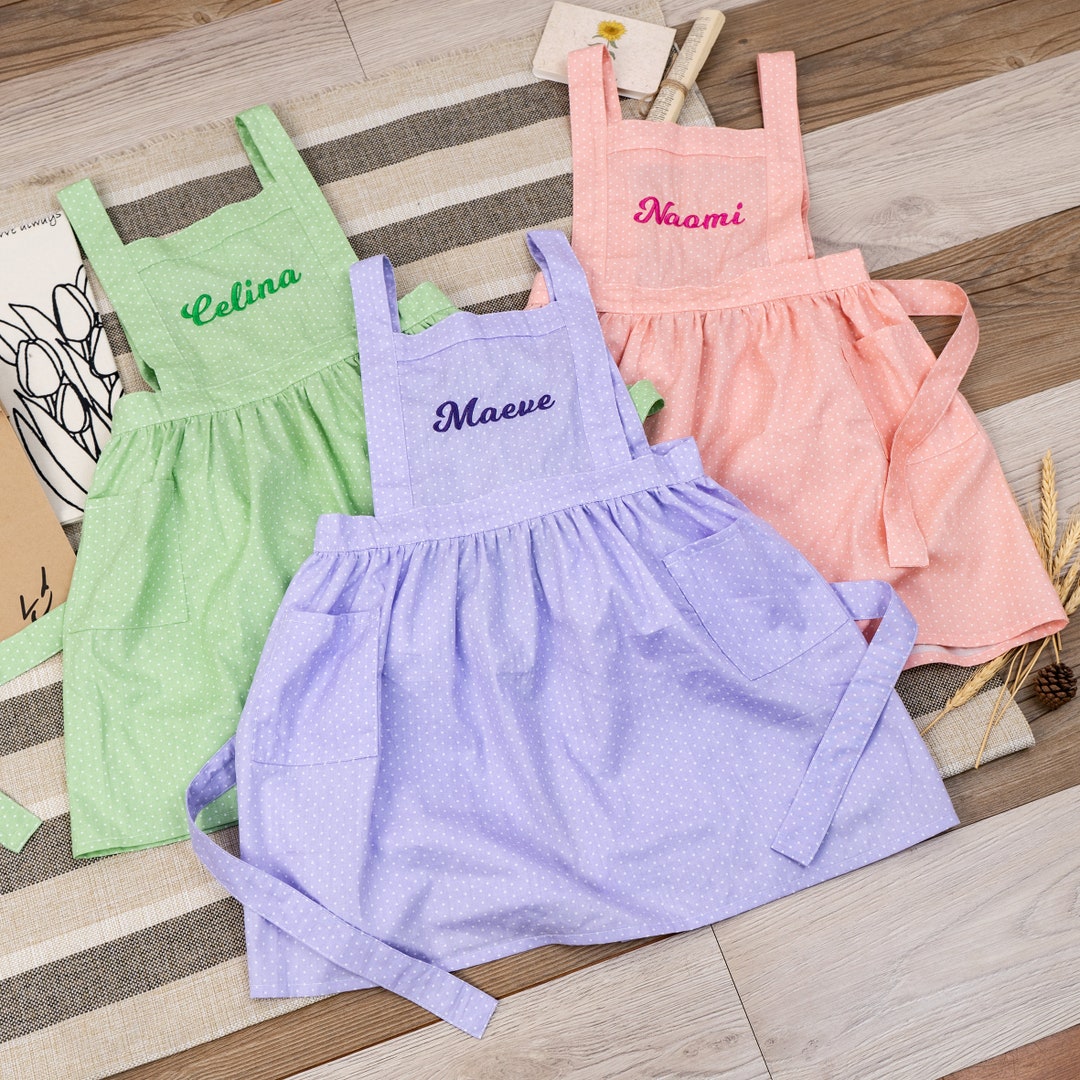 Toddler Apron With Name, Custom Children Cooking Pinafore, Personalized ...