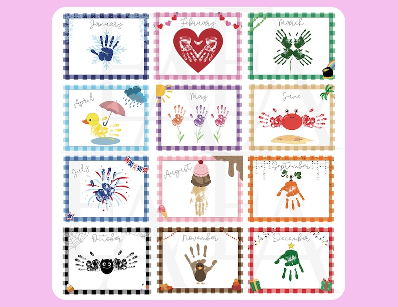 2025 Handprint Calendar Printable File - PDF - Etsy